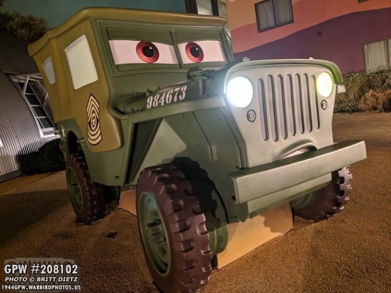 Sarge from Pixar’s Cars in Walt Disney World | 1944 GPW #208102 Jeep ...